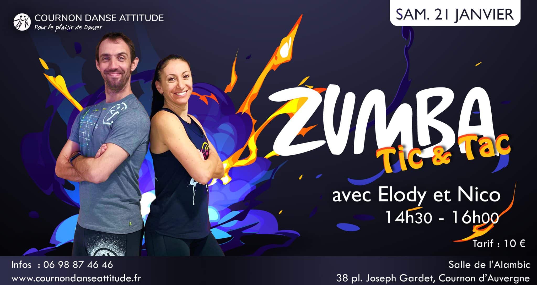 Stage Zumba et Bachata - Samedi 21 janvier 2023 - Cournon Danse Attitude